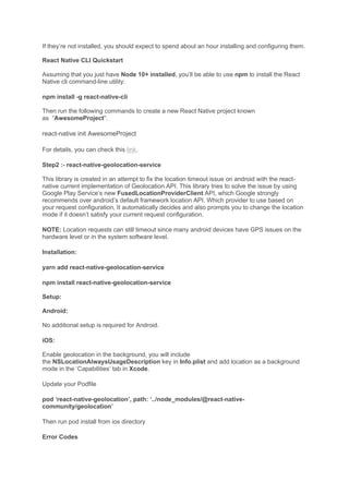 How to use geolocation in react native apps | PDF