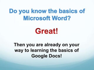 How to Use Google Docs - Part 1 | PPT