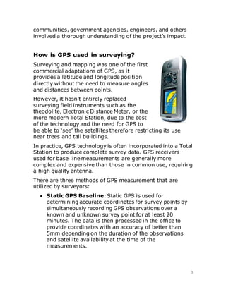 How to use GPS and GIS in Surveying - Report | DOCX