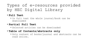 How to Access and Subscribed Hec Digital Library.pptx