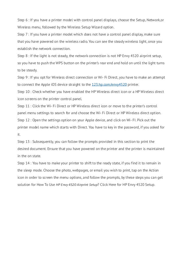 How To Use HP Envy 4520 Airprint Setup | PDF