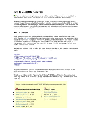 How To Use Html Meta Tags | DOC
