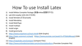 How to use instal llatex 191122075725 | PPT
