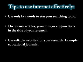 How to use internet effectively | PPTX