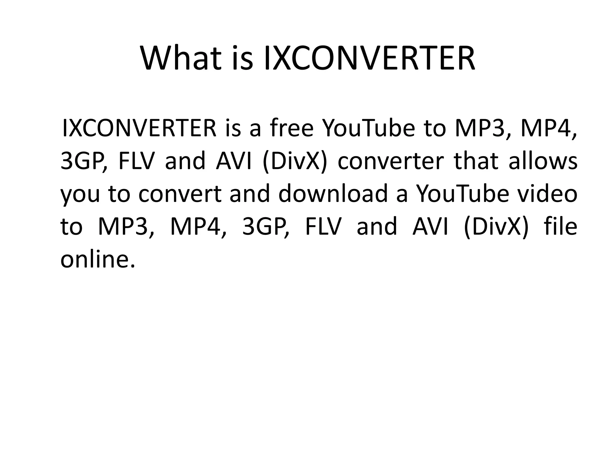 How to use IXCONVERTER