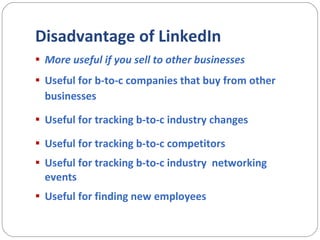 Benefits and Features of LinkedIn | PPT