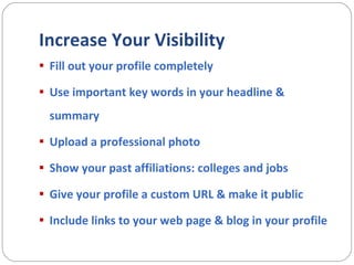 Benefits and Features of LinkedIn | PPT | Social Networking | Internet