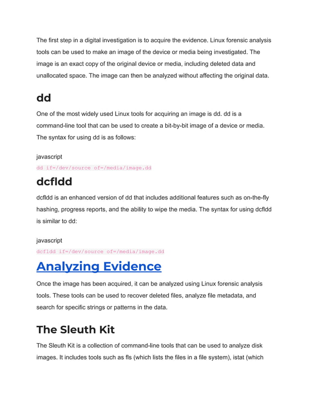 How to Use Linux Forensic Analysis Tools for Digital Investigations.pdf | Operating Systems ...