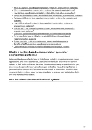 How to use LLMs for creating a content-based recommendation system for ...
