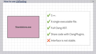 [COSCUP 2020] How to use llvm frontend library-libtooling | PDF