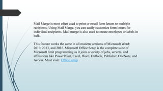 How to use mail merge in microsoft word | PPTX