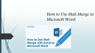 How to Perform a Mail Merge in Microsoft Word (39 | PPT