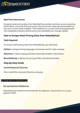 How to Use MakeMyTrip Hotel Price Data Dataset for Maximum Benefits.pptx