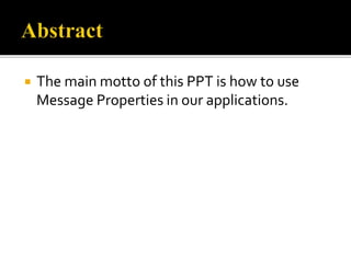 Message properties component in mule | PPT