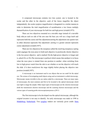 How to use microscope (basic biology) unm | DOC