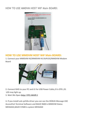 How to use mmdvm host wif main board | PDF