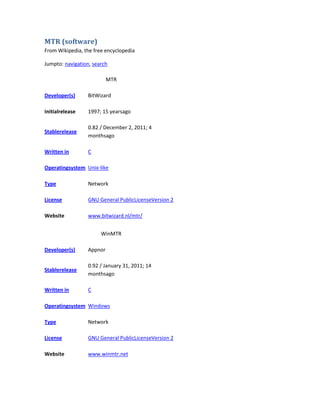 How to use mtr 2 | PDF
