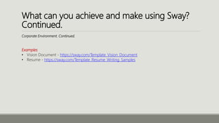 How to use Office365 Sway in the education system and in a corporate ...