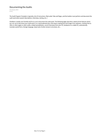 How To Use One Note For Documenting Your Audits | PDF