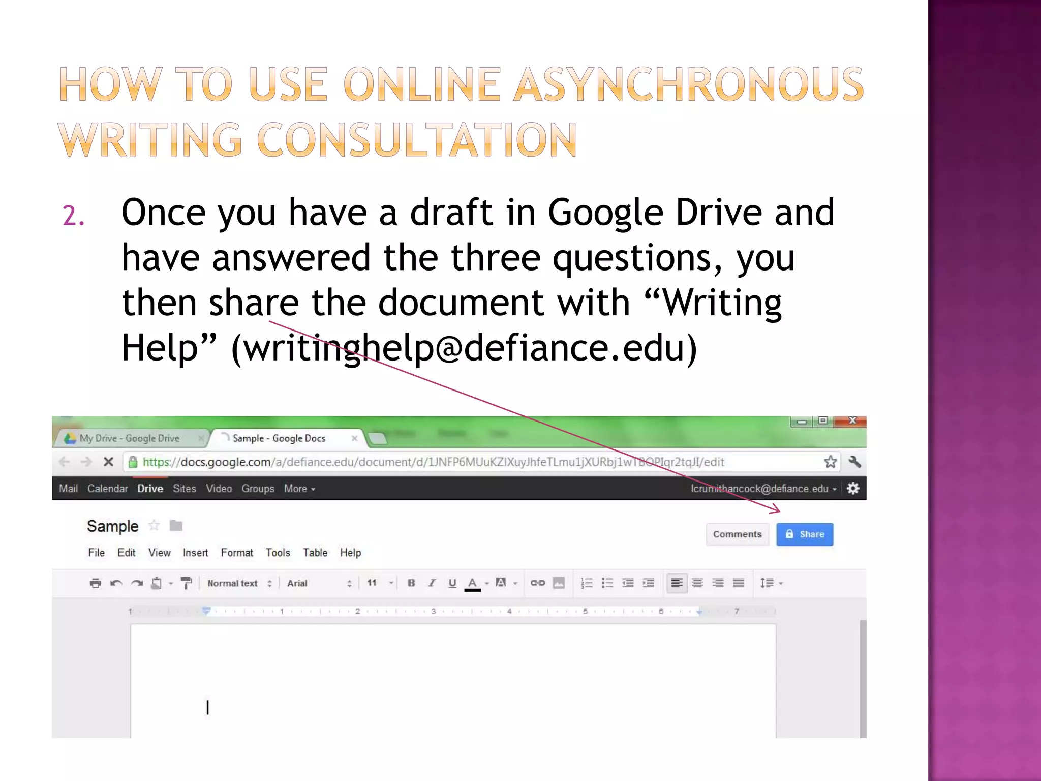 How to use online asynchronous writing consultation revised | PPTX