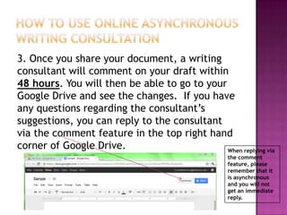 How to use online asynchronous writing consultation revised | PPTX
