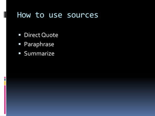 How To Use Outside Sources | PPTX