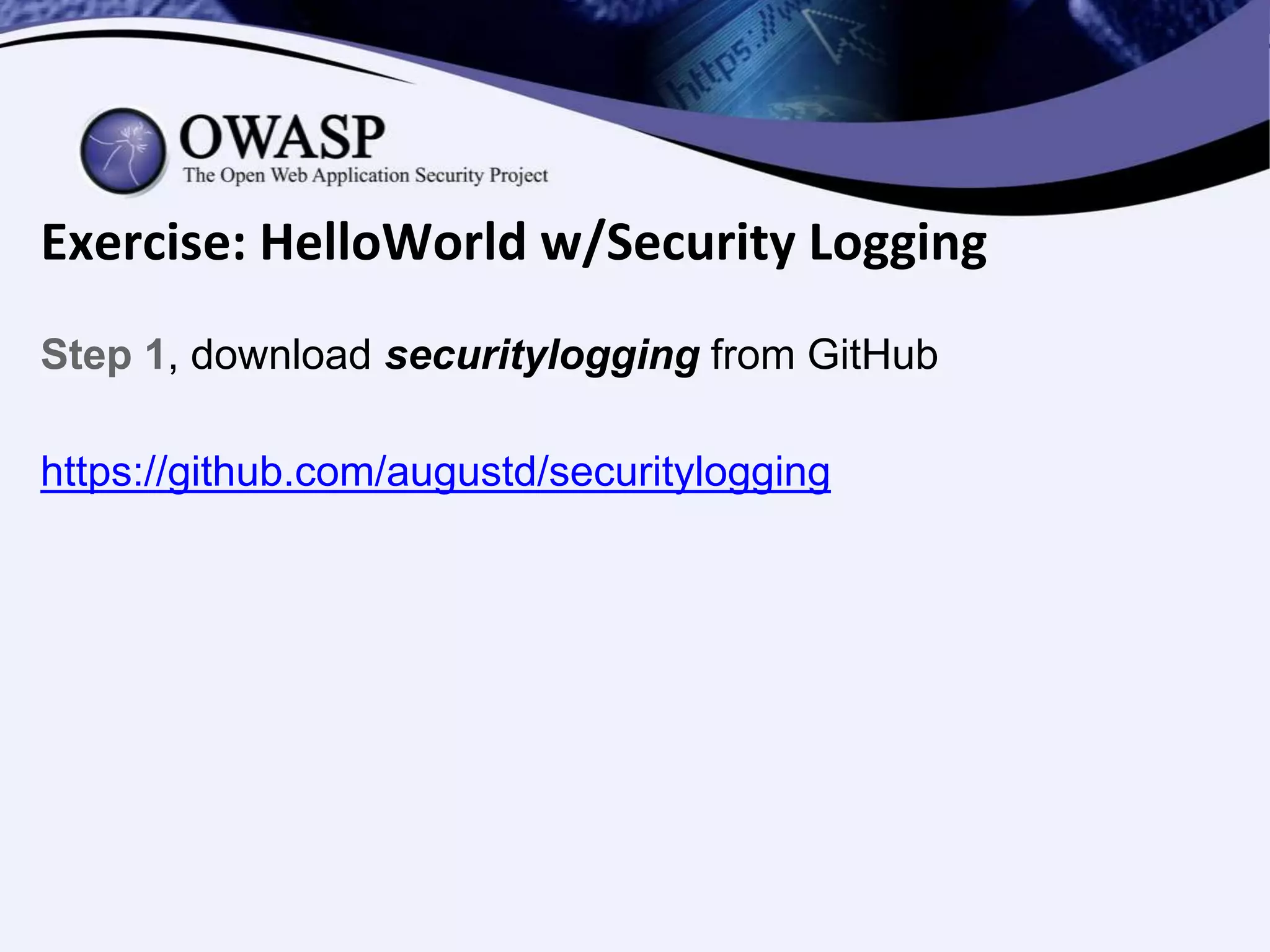 How to Use OWASP Security Logging | PPT
