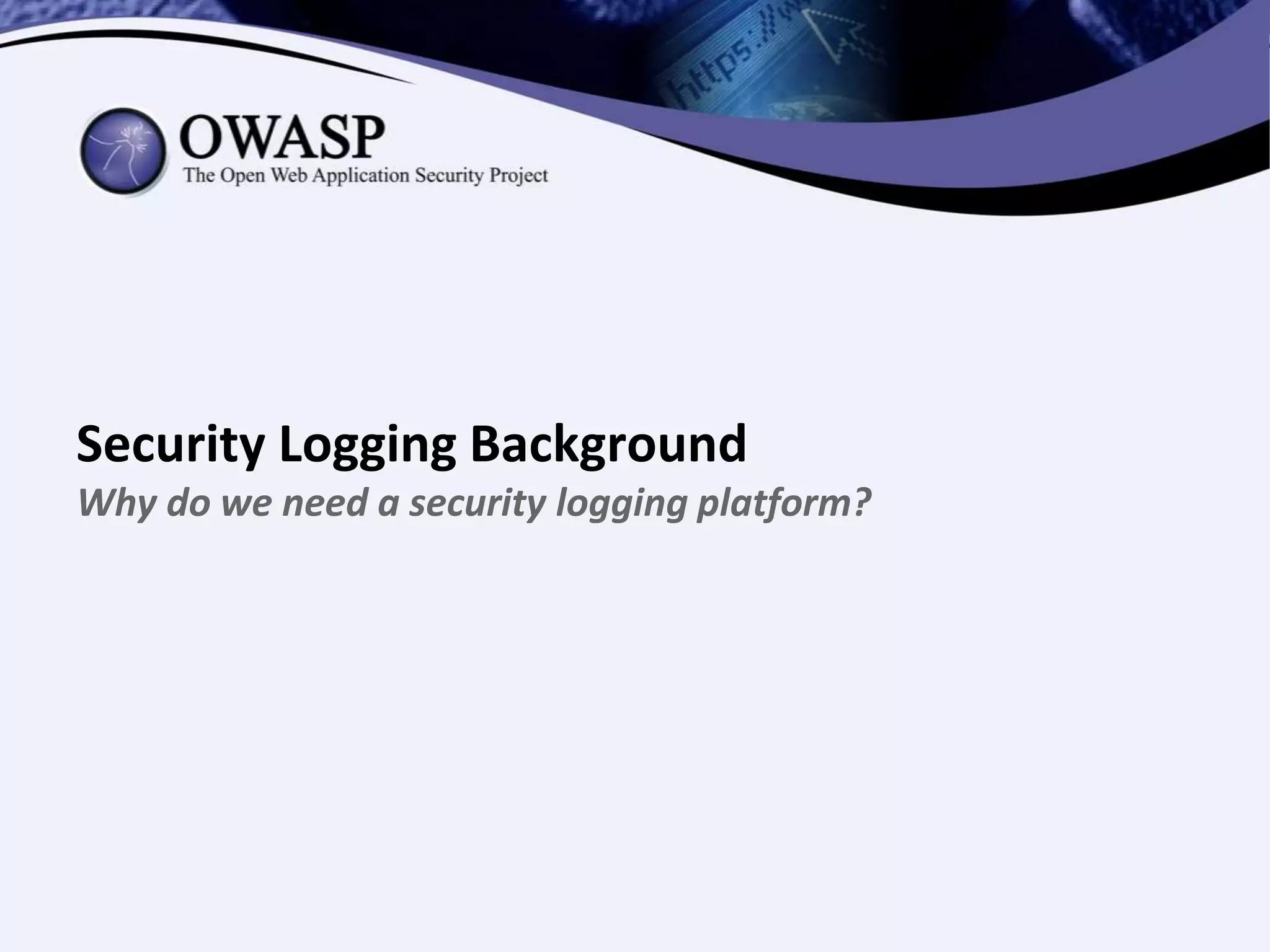How to Use OWASP Security Logging | PPT