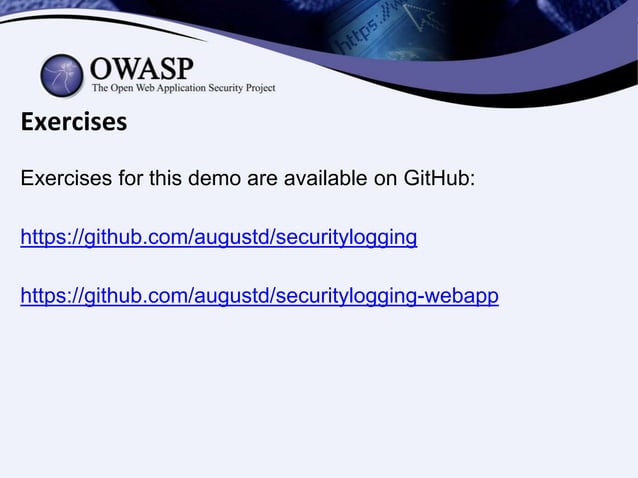 How to Use OWASP Security Logging | PPT