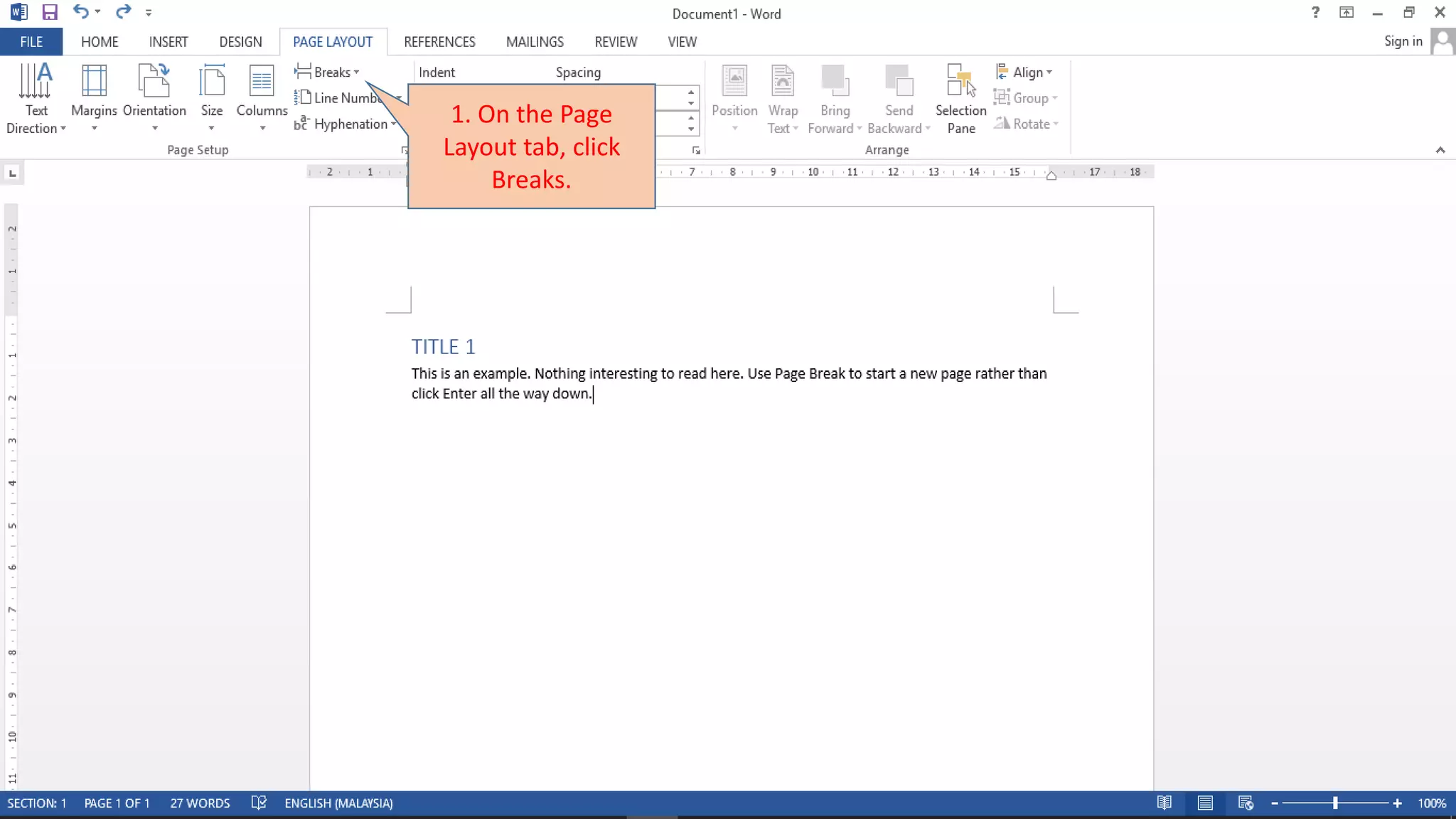 How to use page break | PPTX