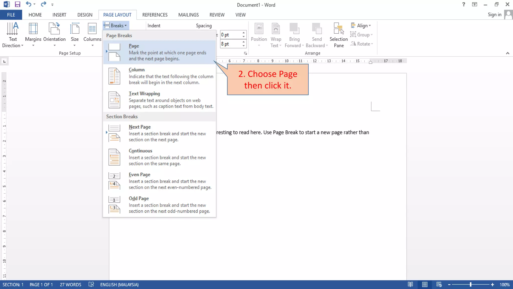 How to use page break | PPTX