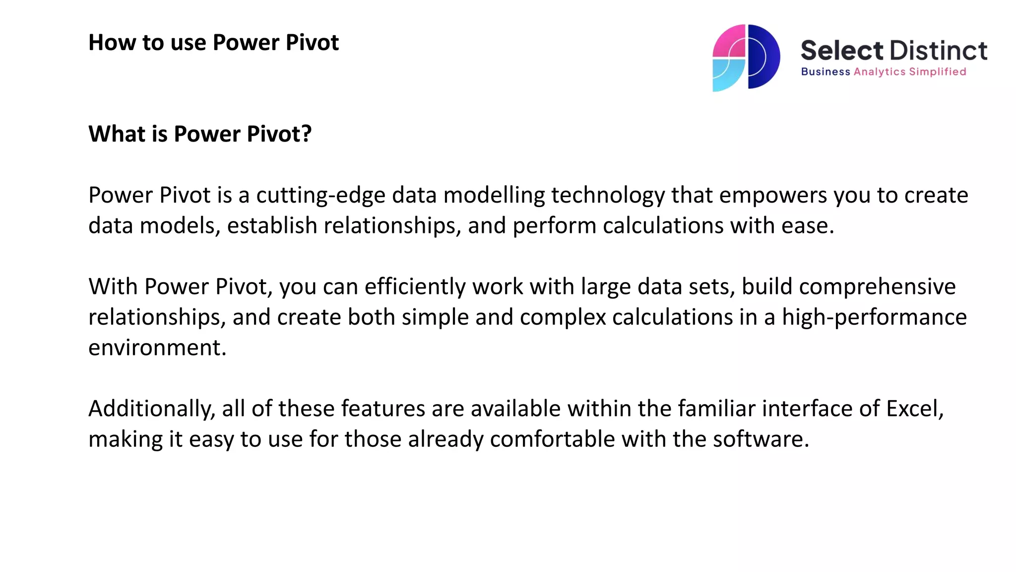 How to use Power Pivot in Excel | PPT