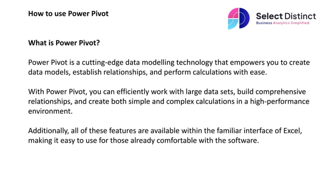 How to use Power Pivot in Excel | PPT