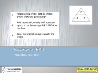 How to Use Percentage - Rate - Base (PRB) and Translation in Solving ...