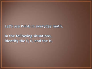 How to Use Percentage - Rate - Base (PRB) and Translation in Solving ...
