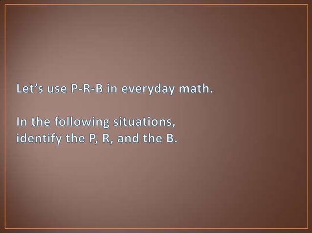 How to Use Percentage - Rate - Base (PRB) and Translation in Solving ...