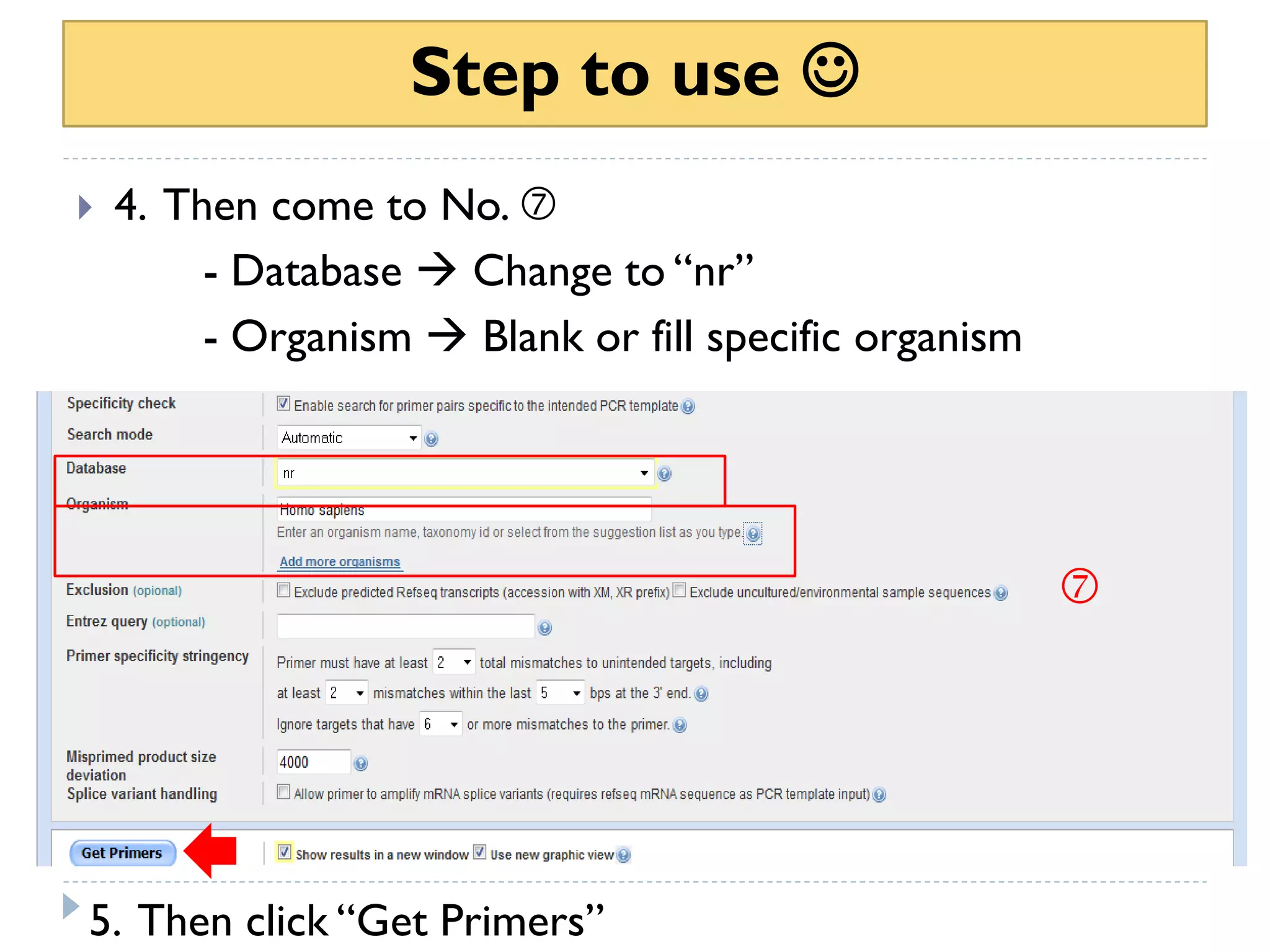 How to use primer blast for checking primer specificity | PDF
