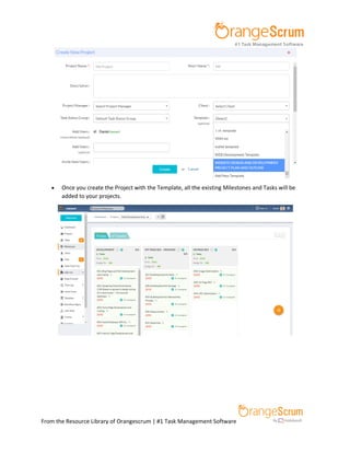 How to use Project Template in Project Management App Orangescrum | PDF