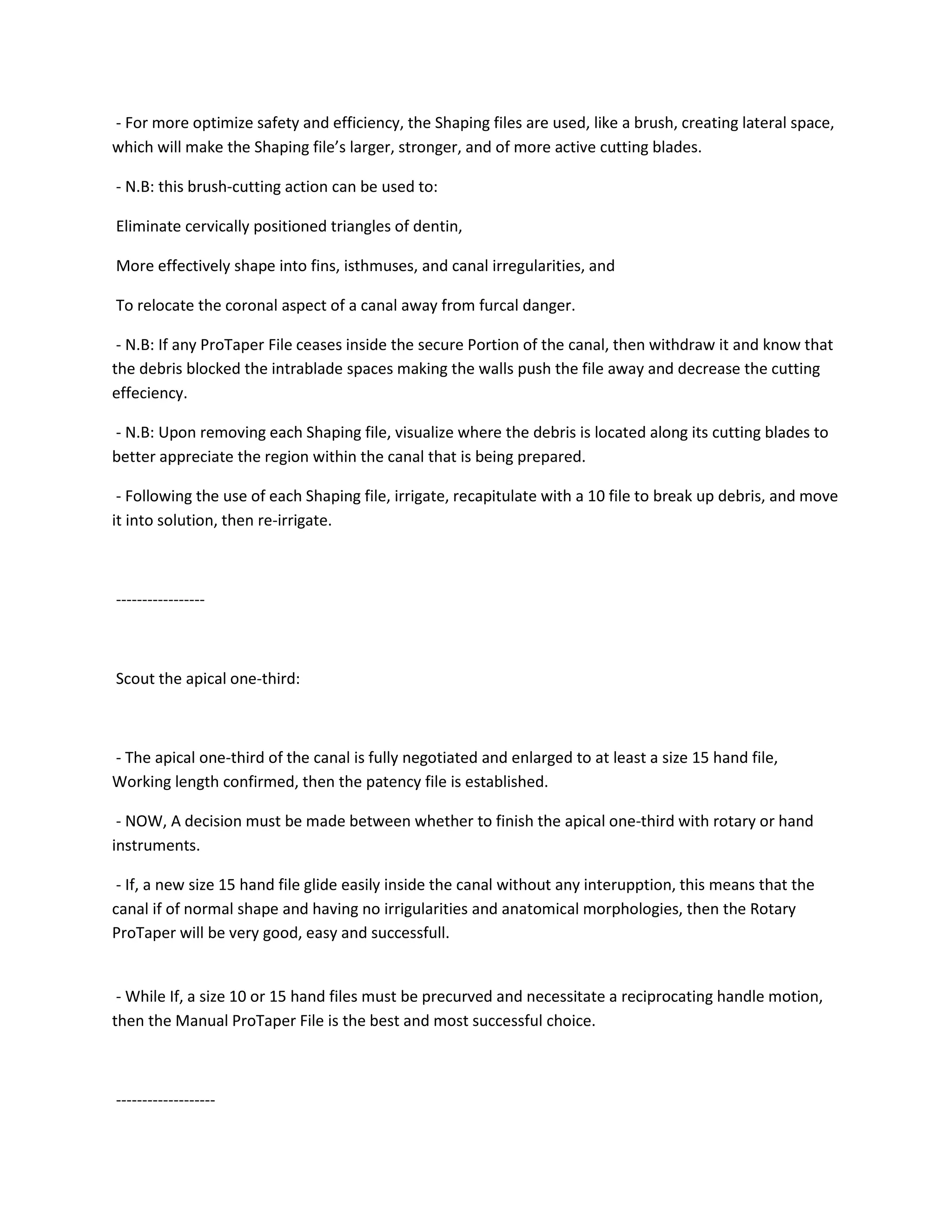 How to use pro taper endodontic files | DOCX