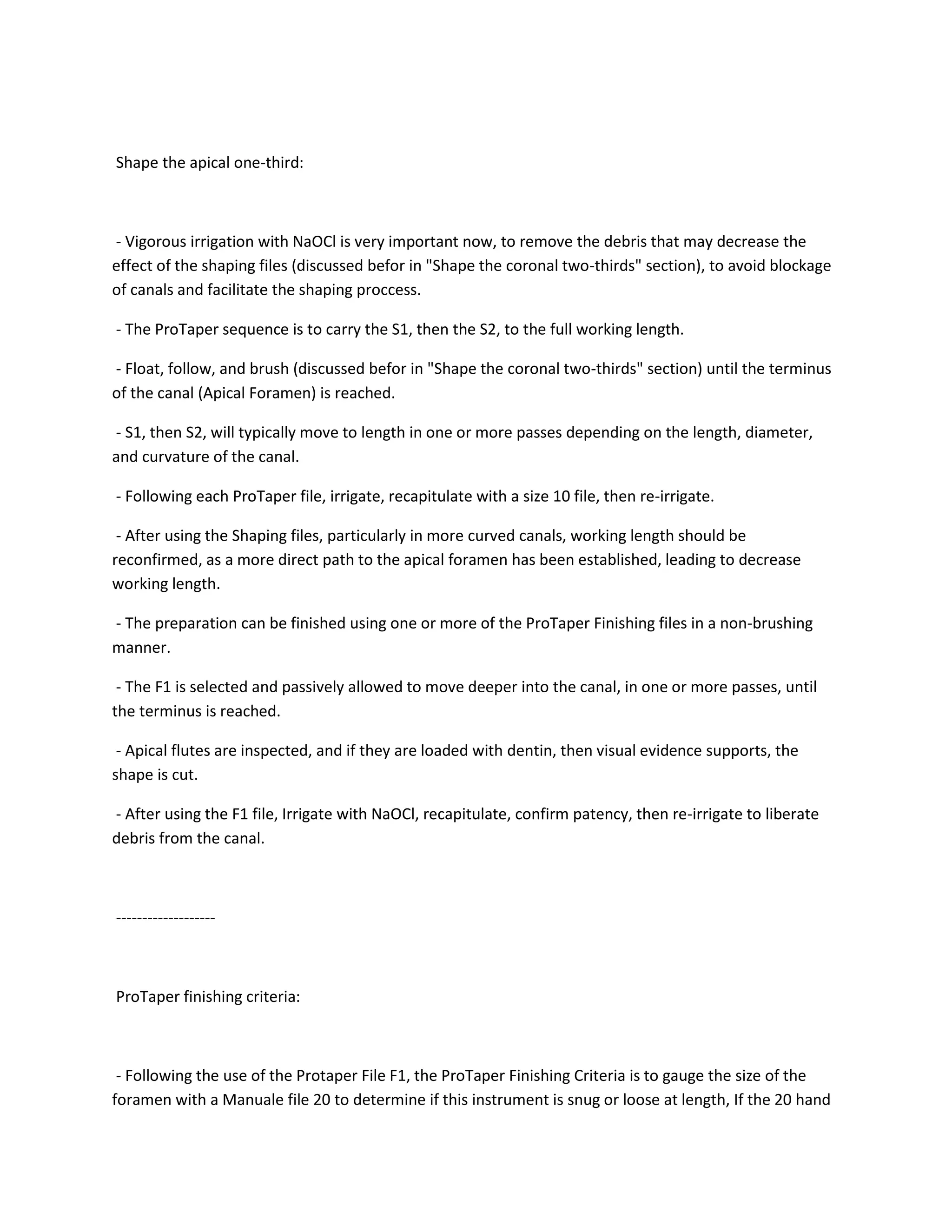 How to use pro taper endodontic files | DOCX