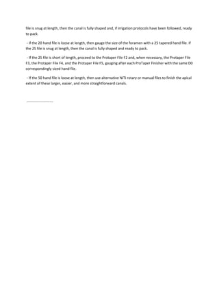 How to use pro taper endodontic files | DOCX