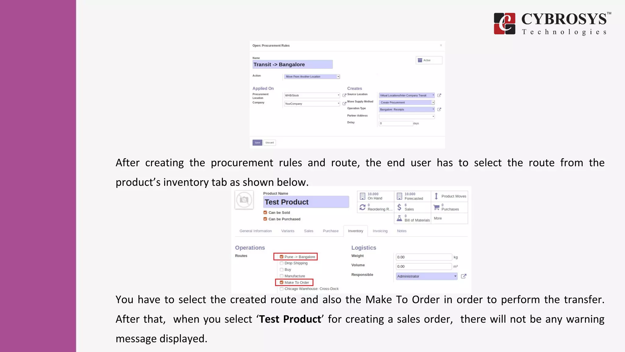 How to use push and procurement rules in odoo | PPT