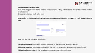 How to use push and procurement rules in odoo | PPT