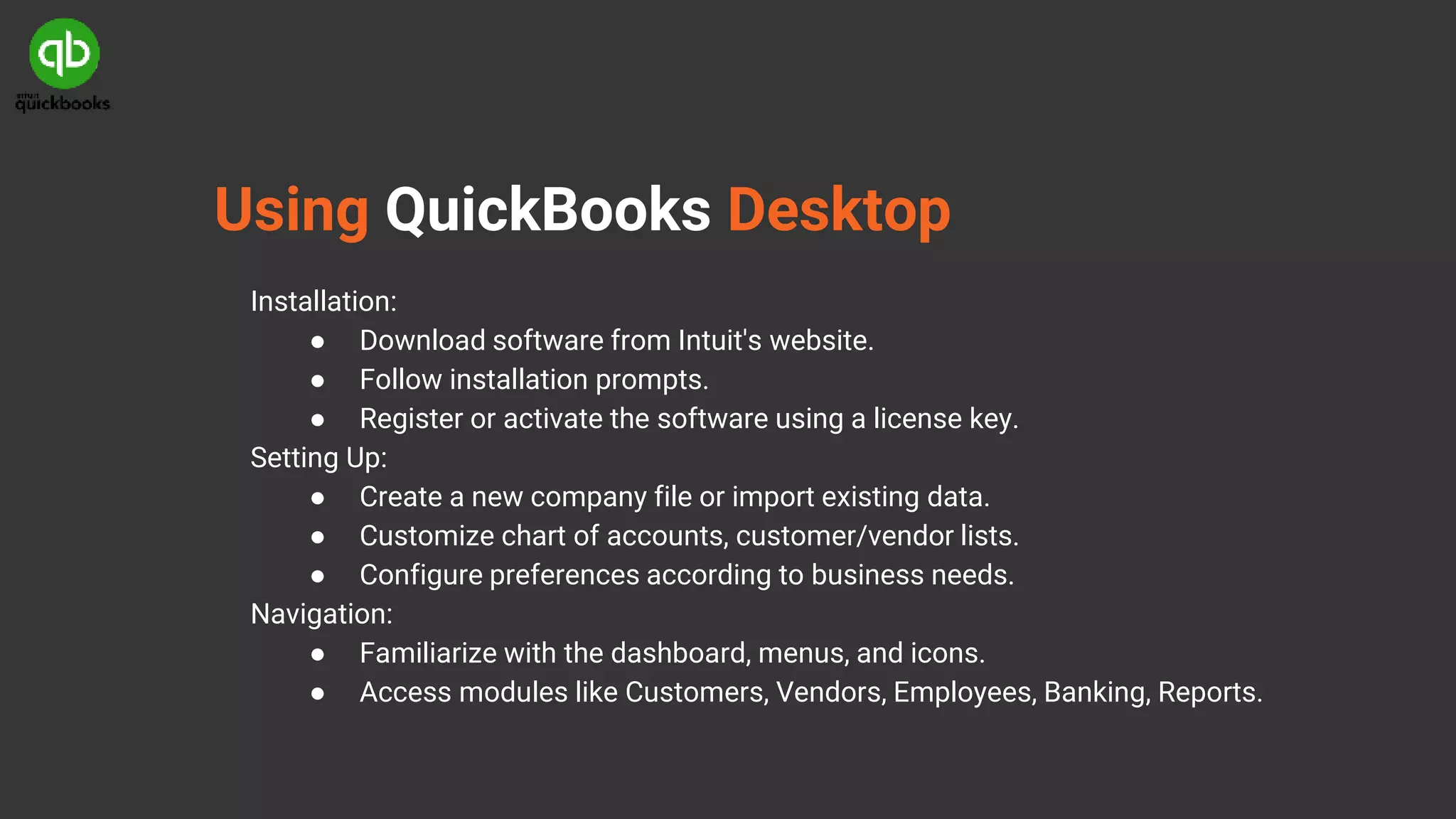 QuickBooks Desktop, Intuit, and Online: How to Use.pptx