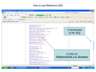 How To Use Reference Usa | PPT