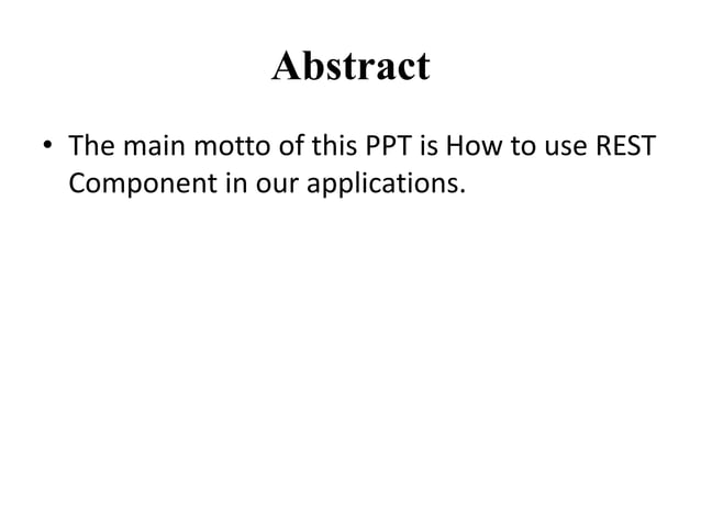 How to use rest component | PPT | Free Download