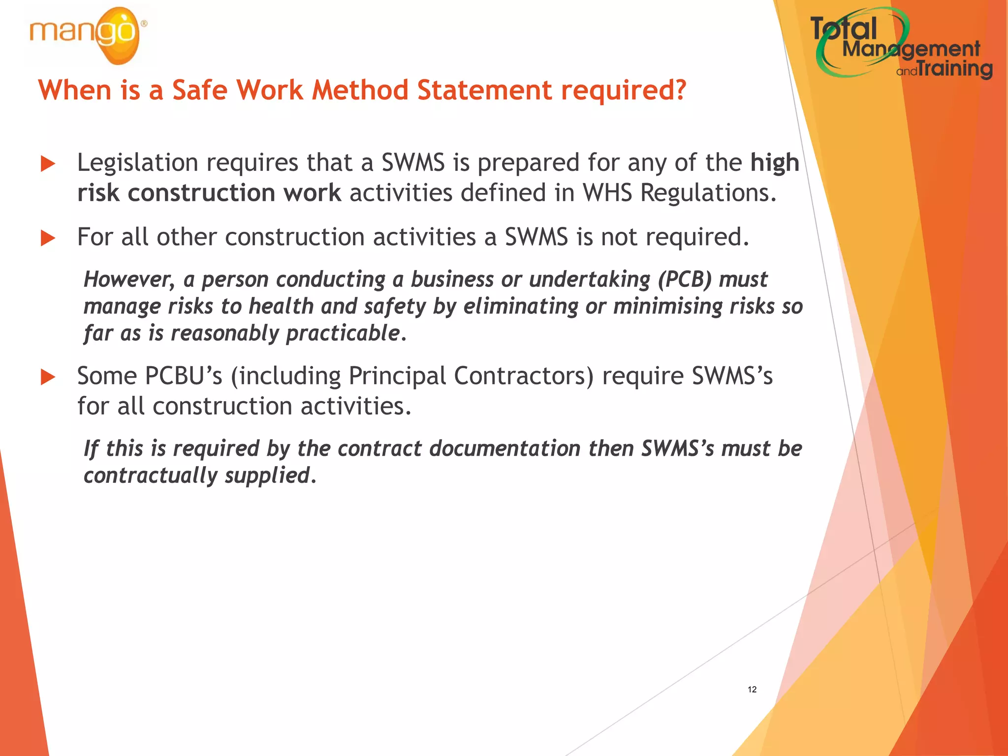 How to use safe work method statements webinar | PDF