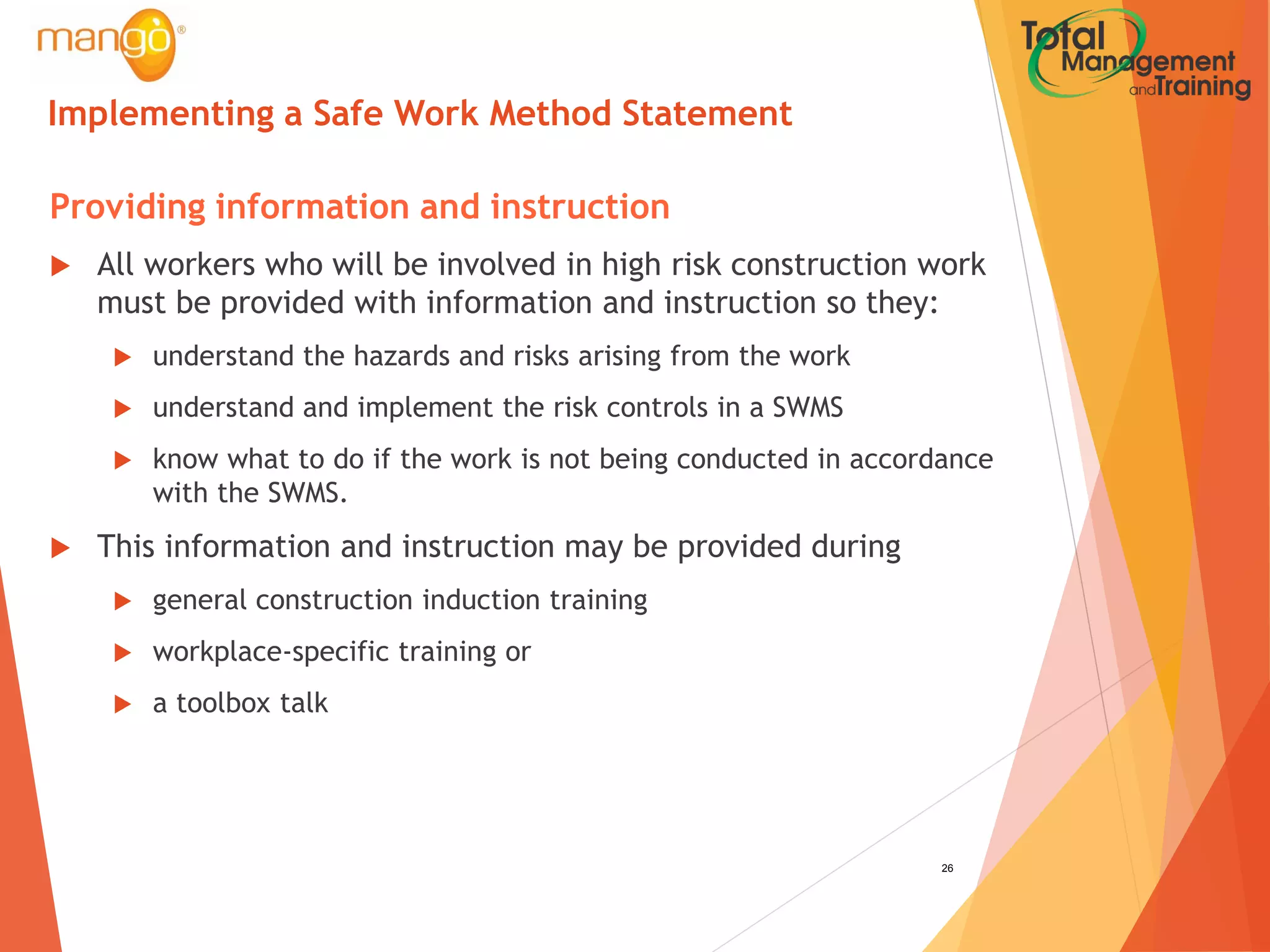 How to use safe work method statements webinar | PDF