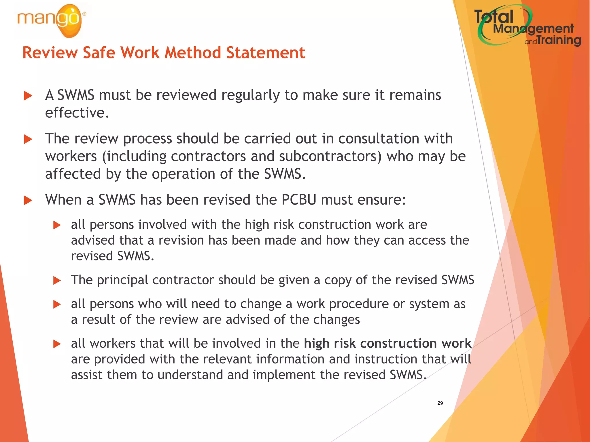How to use safe work method statements webinar | PDF