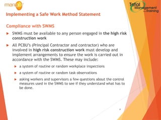 How to use safe work method statements webinar | PDF